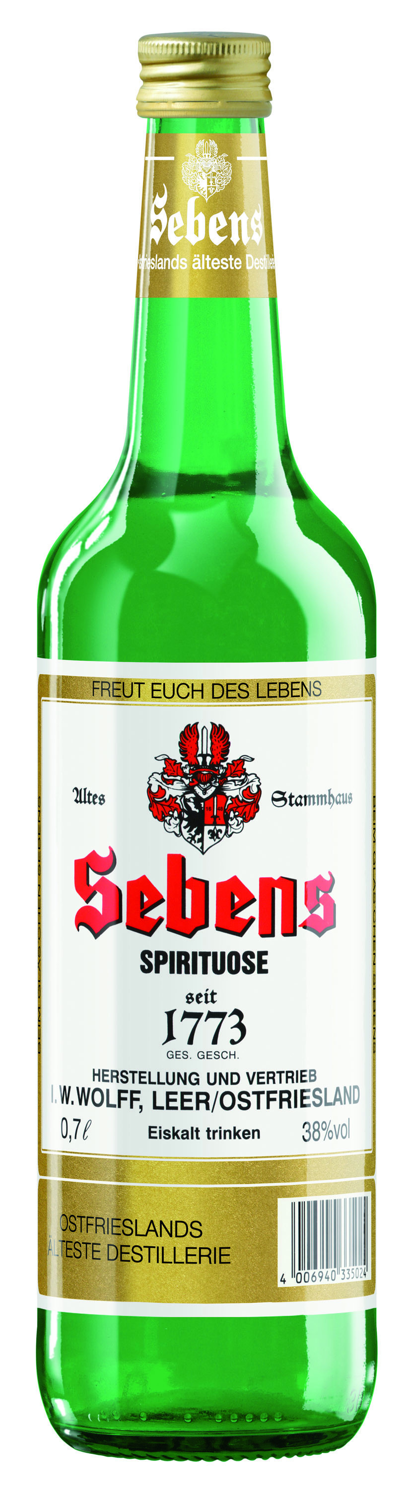 Sebens seit 1773 38% vol. Spirituose - Wein Wolff